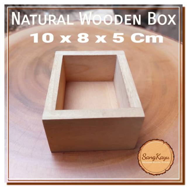 Jual Wooden storage box 10x8x5 full kayu kotak penyimpanan kayu kotak ...