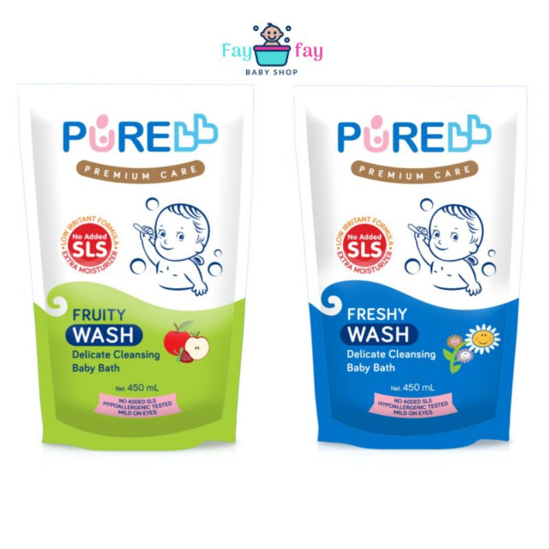 Jual Pure Baby Wash Baby Bath Refill 450 ml/ Refill Sabun Bayi Pure bb ...