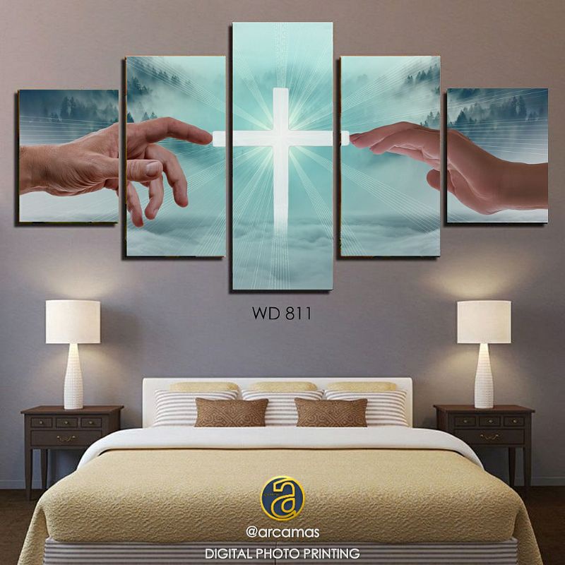 Jual Hiasan Dinding Kristen Poster Salib Yesus Bingkai Multipanel Papan ...