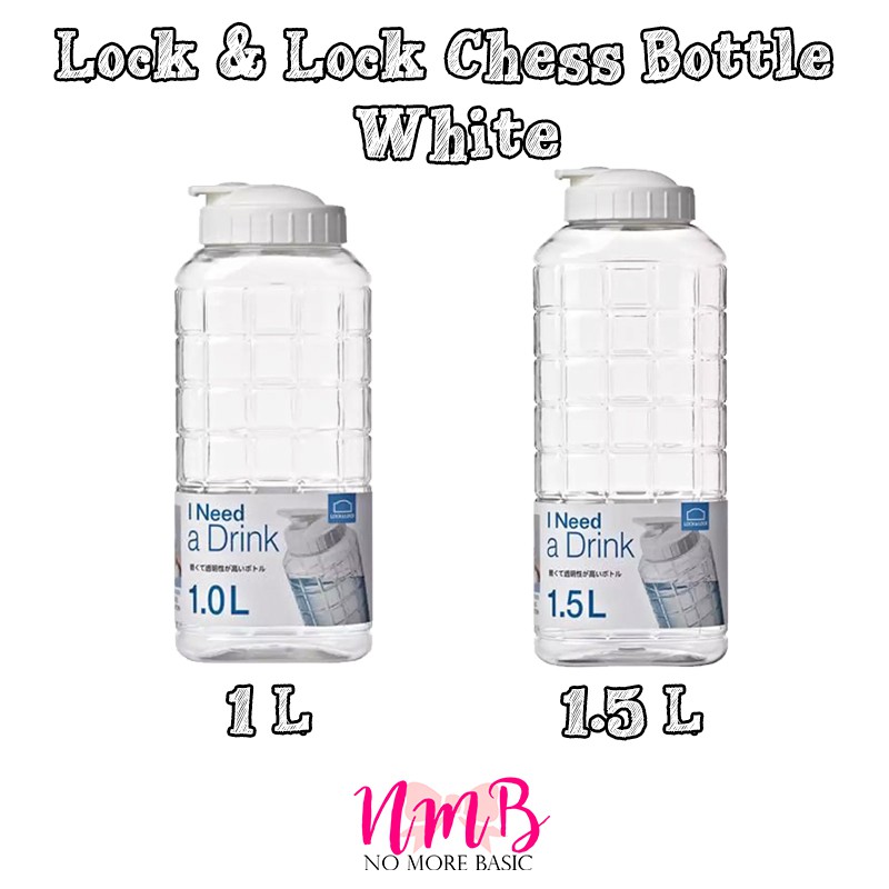 Jual Lock & Lock Chess Water Bottle 1L / 1.5L - White - Botol Air Minum ...