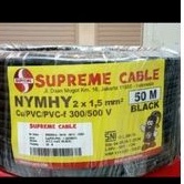 Jual Kabel Listrik NYY HY NYM HY 2 x 1,5 2x1,5 Hitam Serabut Supreme Potongan | Shopee Indonesia