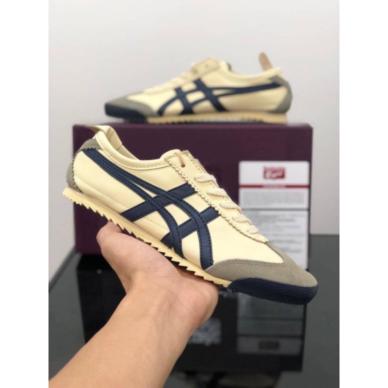 Jual sepatu onitsuka tiger mexico 66 original Nippon made in JAPAN cream navy | Shopee Indonesia