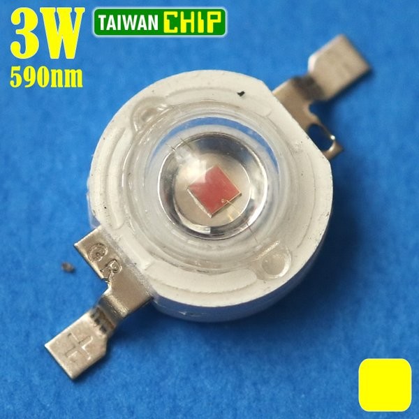 Jual LED HPL 3W 590nm Kuning Yellow LED APILL 100LM Taiwan Chip 38 mil ...