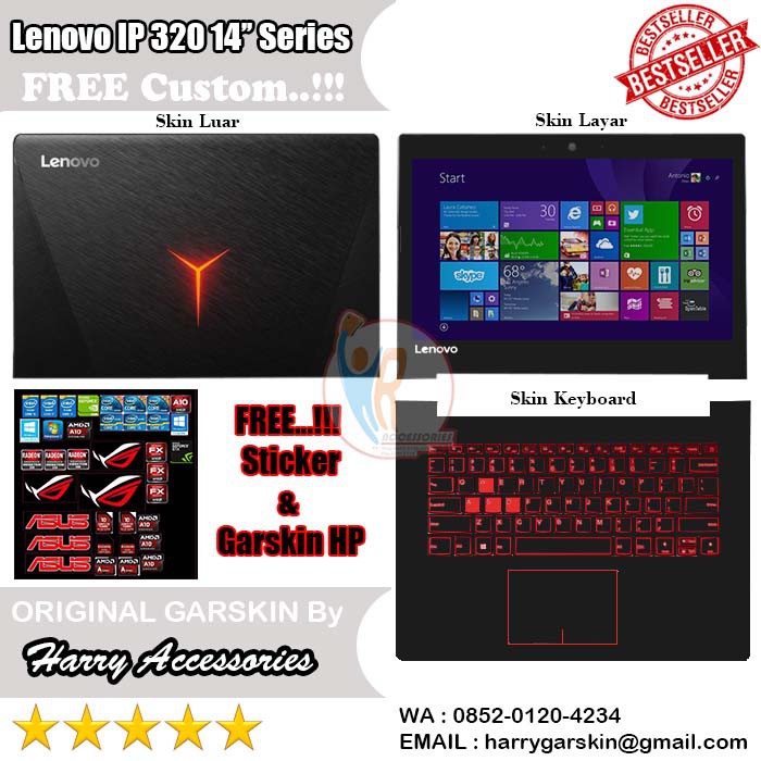 Jual Original Garskin Laptop Full Body Lenovo Ideapad 320 14" Series ...