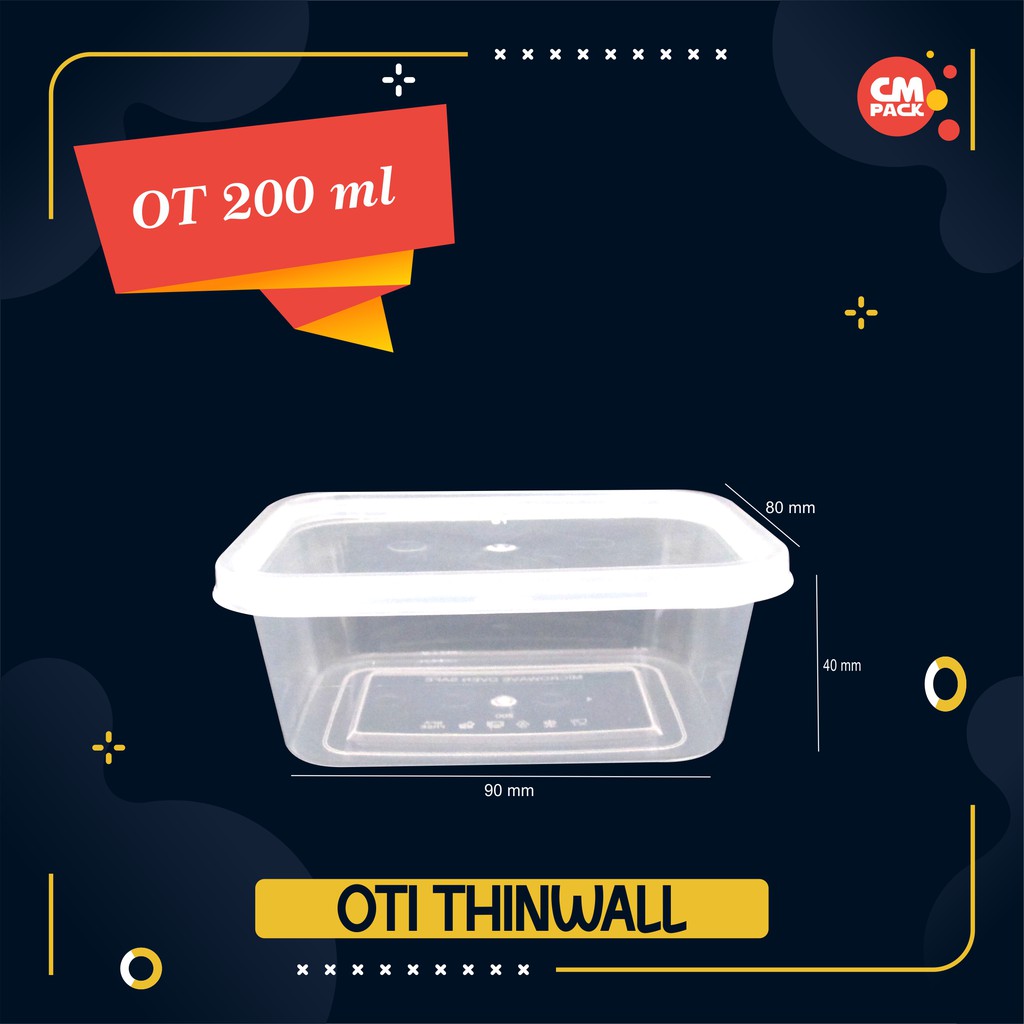 Jual OTI THINWALL 200-300 ML (1 PACK = 25 PCS) | Shopee Indonesia