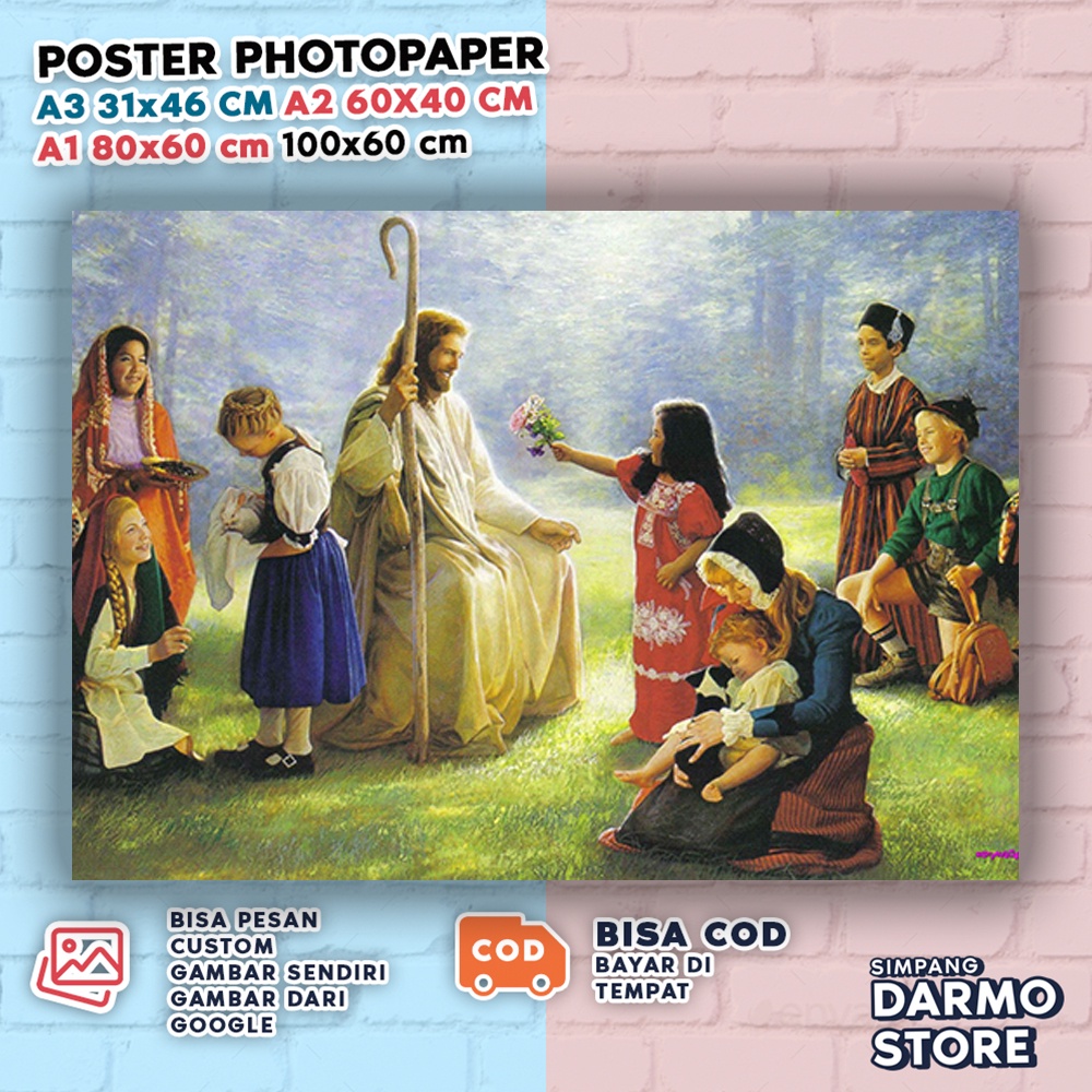 Jual Poster Tema Kristen Jesus Kristian Religi Yesus Hiasan Dinding ...