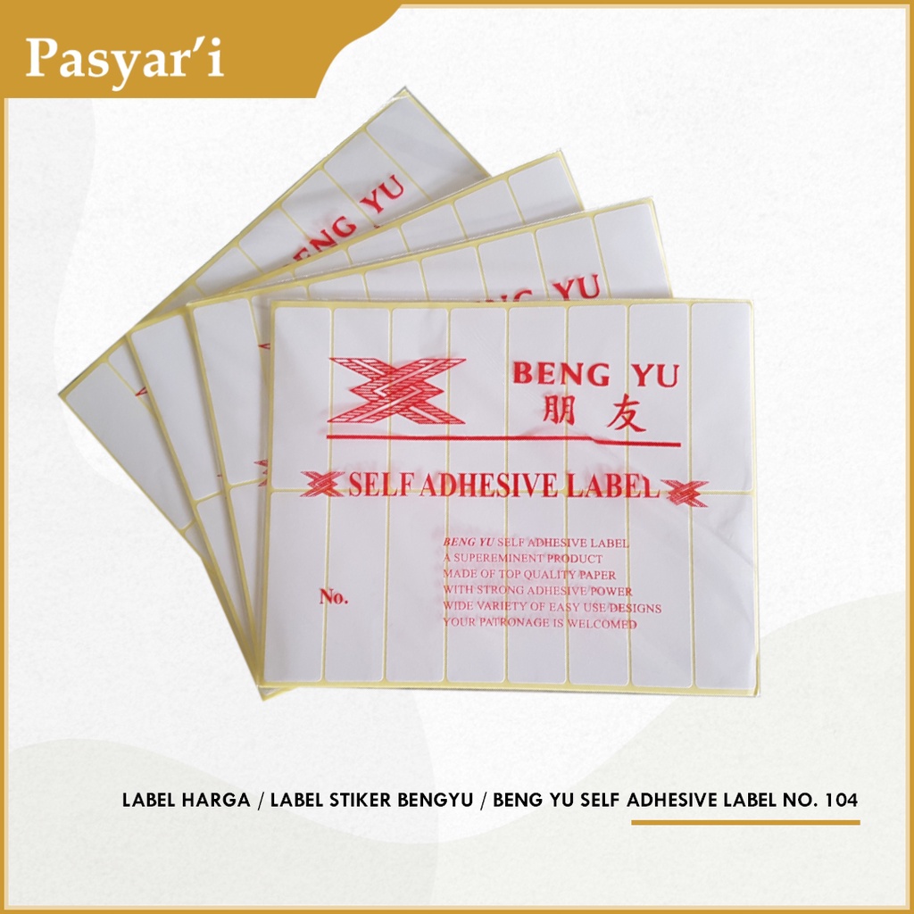 Jual Label Harga Label Stiker Bengyu Beng Yu Self Adhesive Label ...