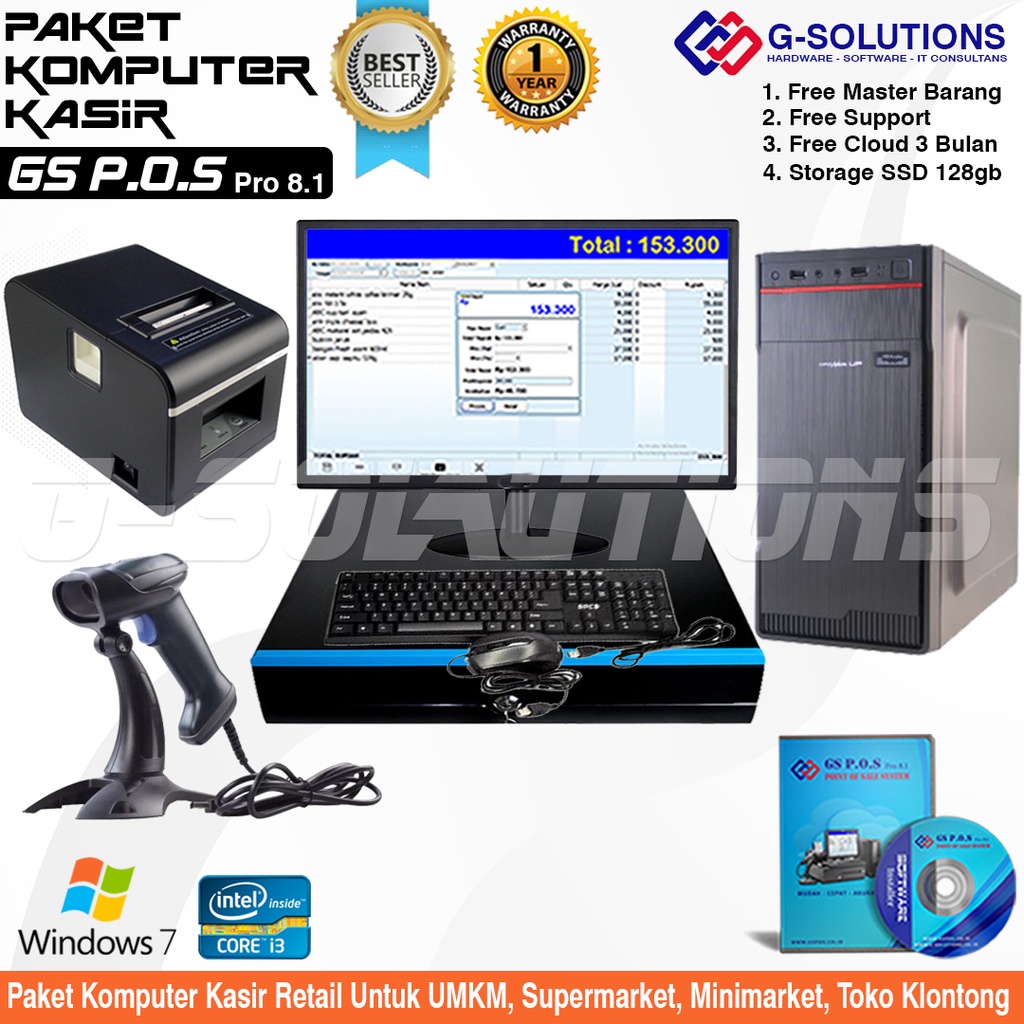 Jual Komputer Kasir Retai UMKM - Paket komputer kasir supermarket - pc rakitan intel core i3 ...