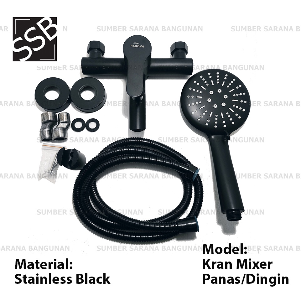 Jual Kran Panas Dingin Stainless Hitam / Keran Mixer Shower Set 9009 ...