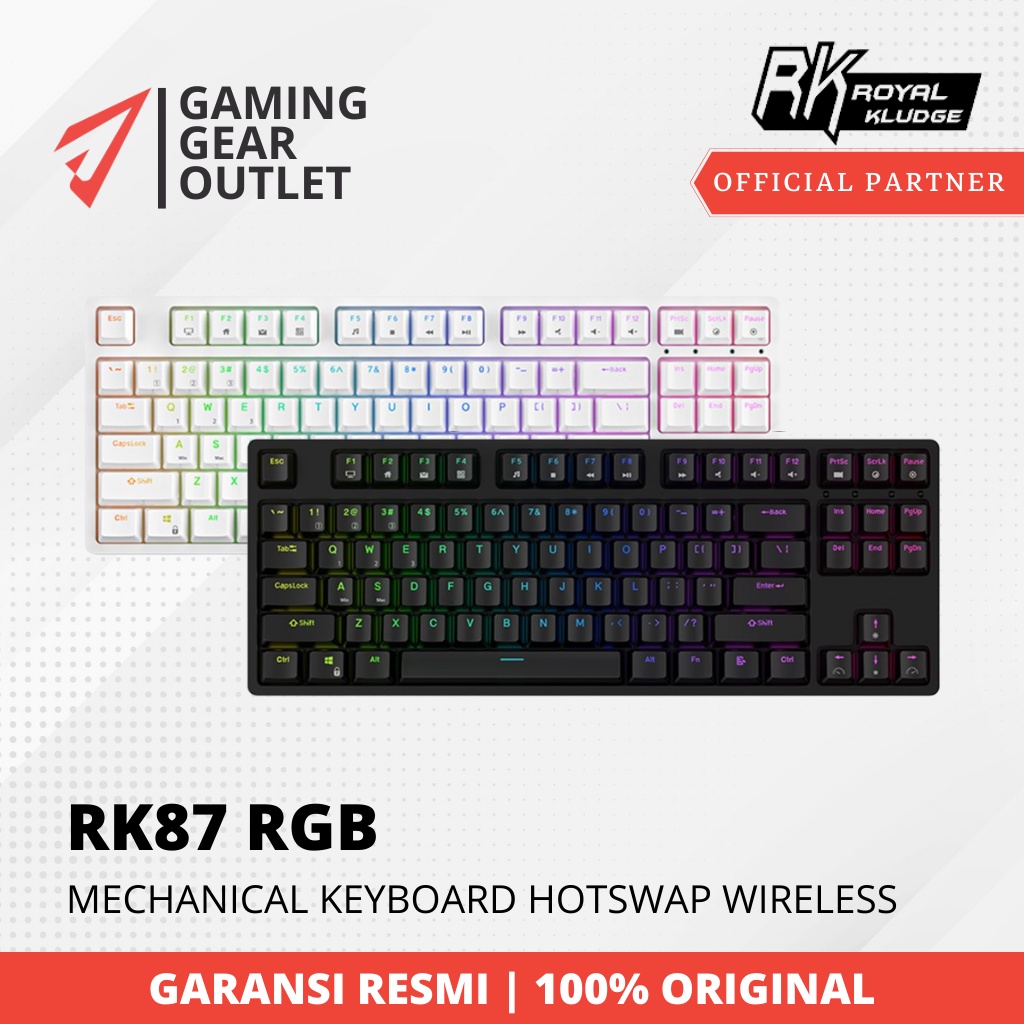Jual ROYAL KLUDGE RK87 RGB MECHANICAL KEYBOARD 3 MODE WIRELESS HOTSWAP ...
