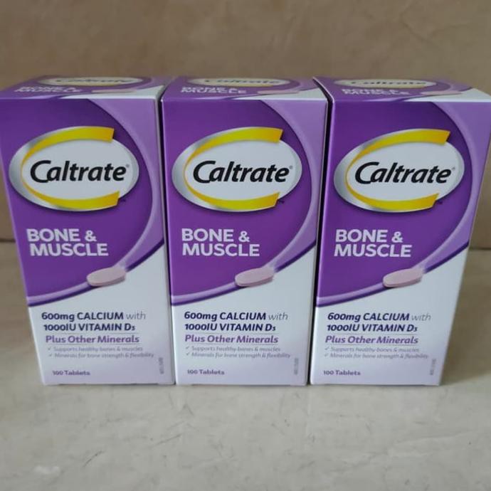Jual vitamin- caltrate bone & muscle 100 tablet 600mg calcium with ...