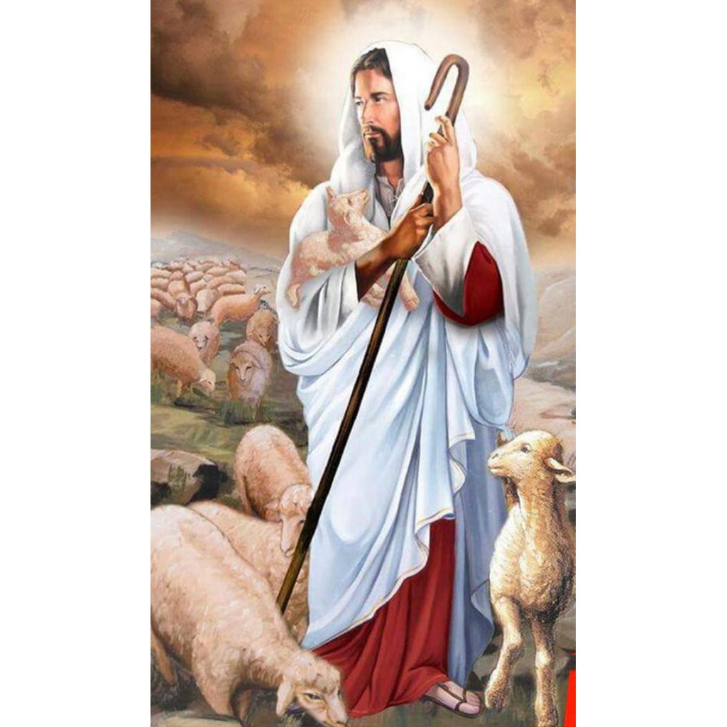 Jual LUKISAN FULL DIAMOND 5D PAINTING (DIY) YESUS DAN DOMBA 30x40cm ...