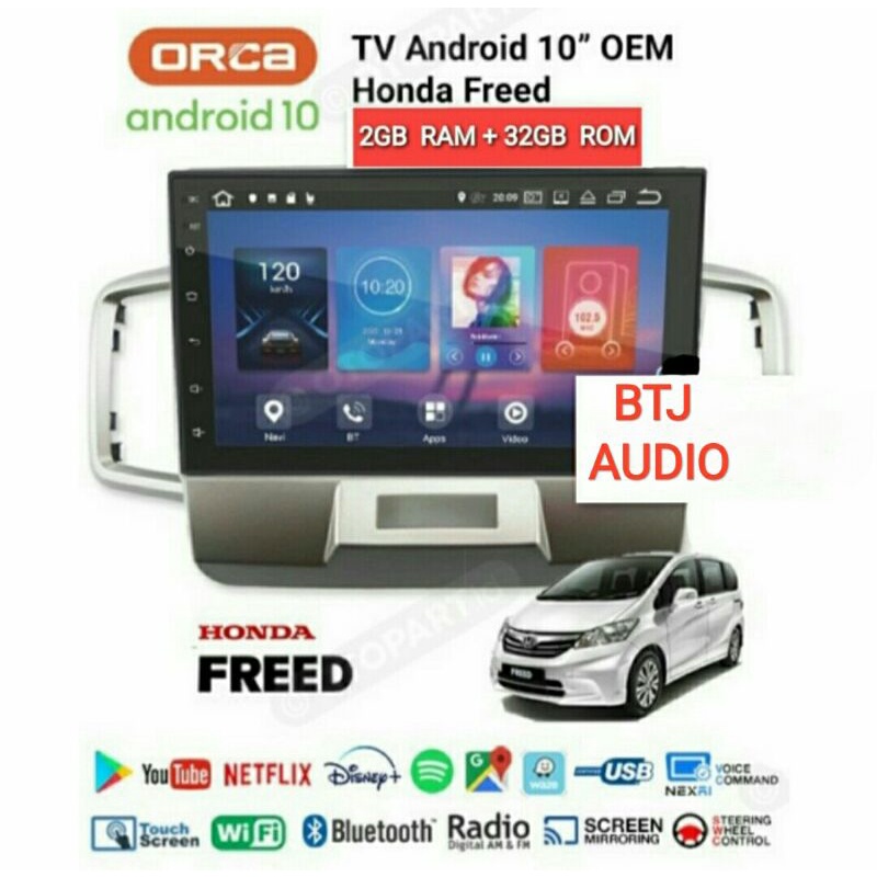 Jual HEAD UNIT TAPE MOBIL ANDROID ORCA OEM HONDA FREED RAM 4GB LAYAR 10 ...