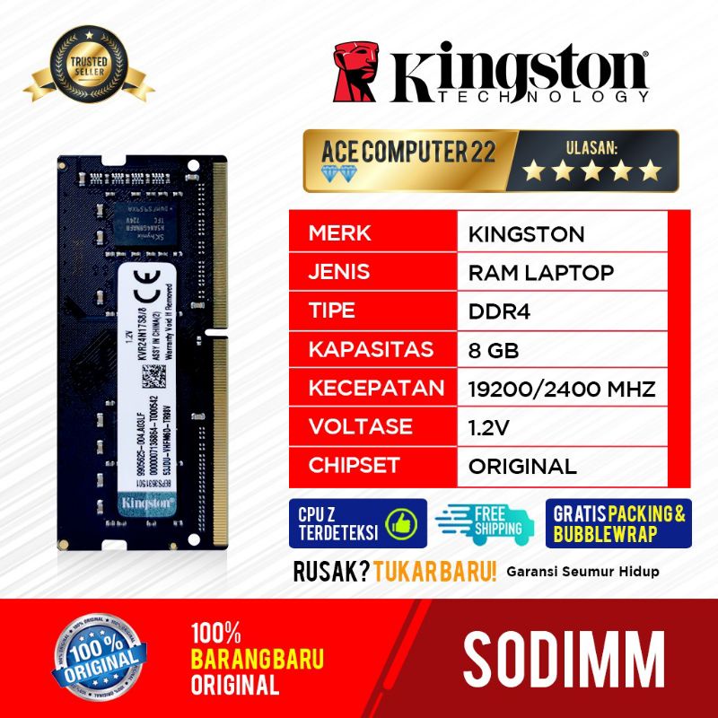 Jual KINGSTON SODIMM DDR4 8GB PC 19200 | Shopee Indonesia