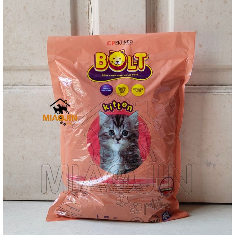 Jual Makanan Kucing BOLT Kitten Repack 1kg - Cat Food Anak Baby Beauty ...
