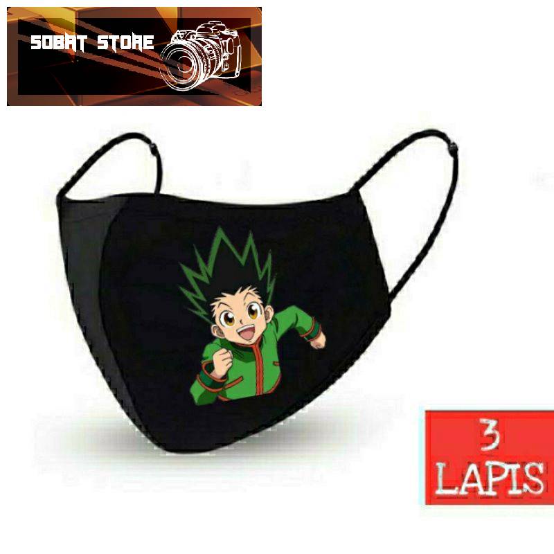 Jual Mask Gon Killua Cibi / Masker sablon cotton premium 30s - design ...