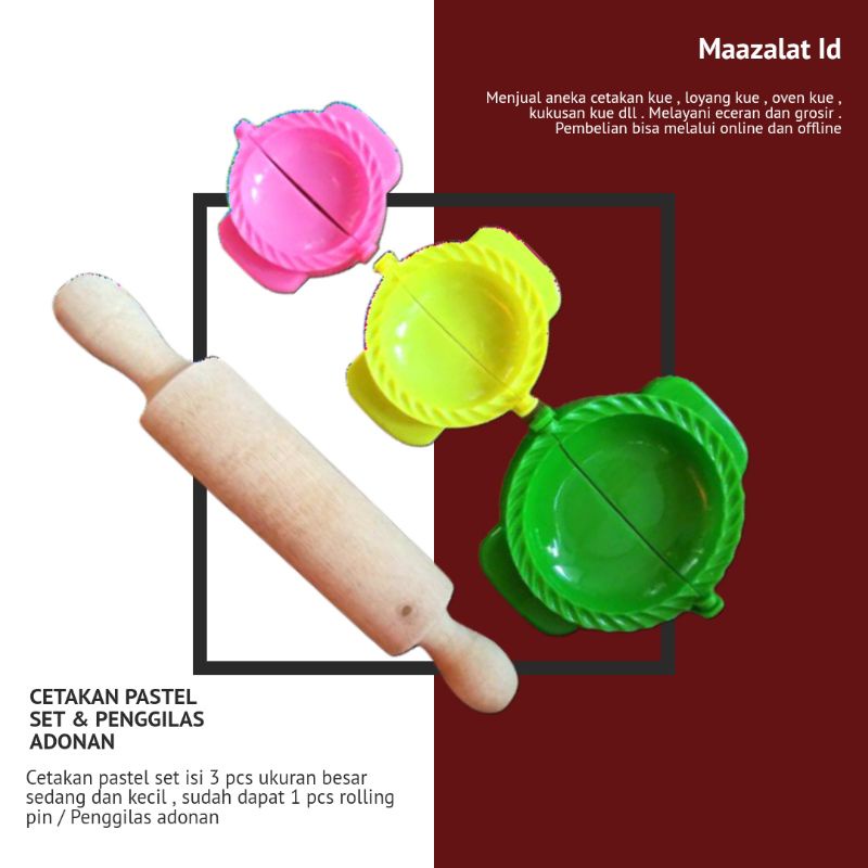 Jual Roll pin kayu dan cetakan pastel 1 set | Shopee Indonesia