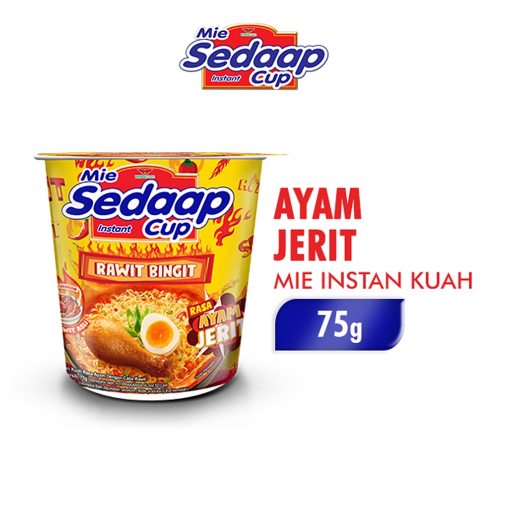 Jual Sedaap Mie Instan Cup Ayam Jerit 75 gr | Shopee Indonesia