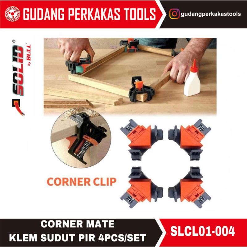 Jual Bull Klem sudut pir / corner matte clamp SOLID SLCL01-004 | Shopee ...