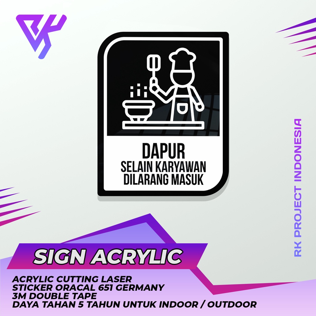 Jual DAPUR DILARANG MASUK PAPAN INFORMASI SIGN BOARD AKRILIK | Shopee ...