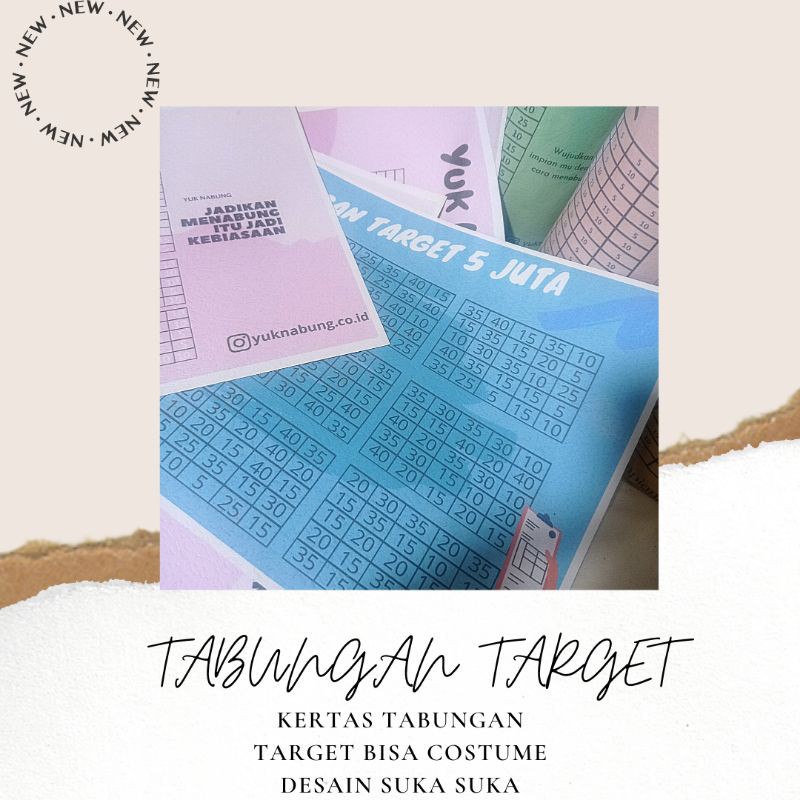 Jual CELENGAN TARGET | TABUNGAN TARGET I Kertas Untuk Celengan Target ...