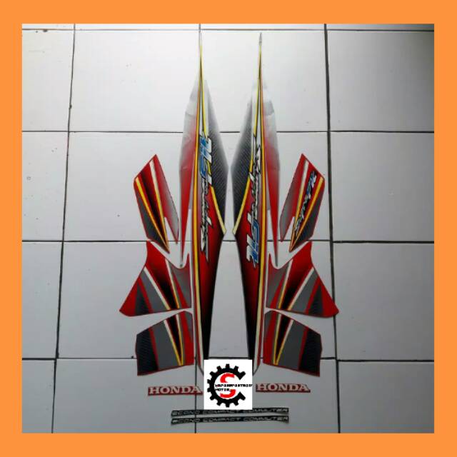 Jual Sticker/striping Motor Honda supra fit New 2006, merah - Silver ...