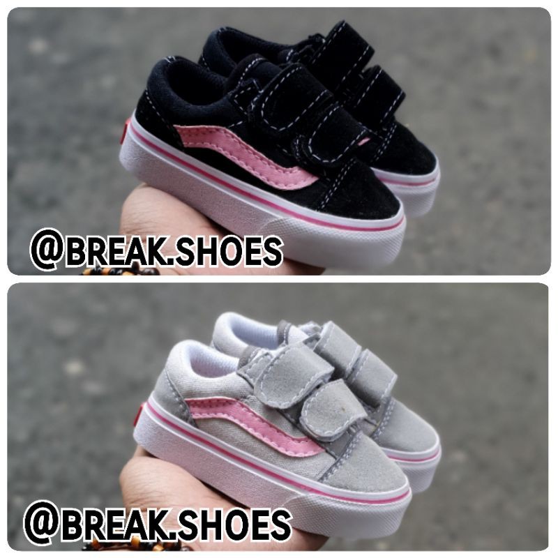 Jual SEPATU ANAK OLD SKOOL PEREKAT HITAM PINK /ABU PINK | Shopee Indonesia