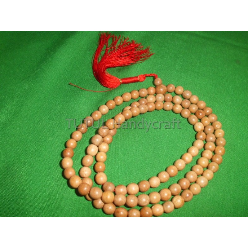 Jual Mala Tasbih Hindu Bali KAYU LADUNI grad B kuncir merah 108 biji 8 ...