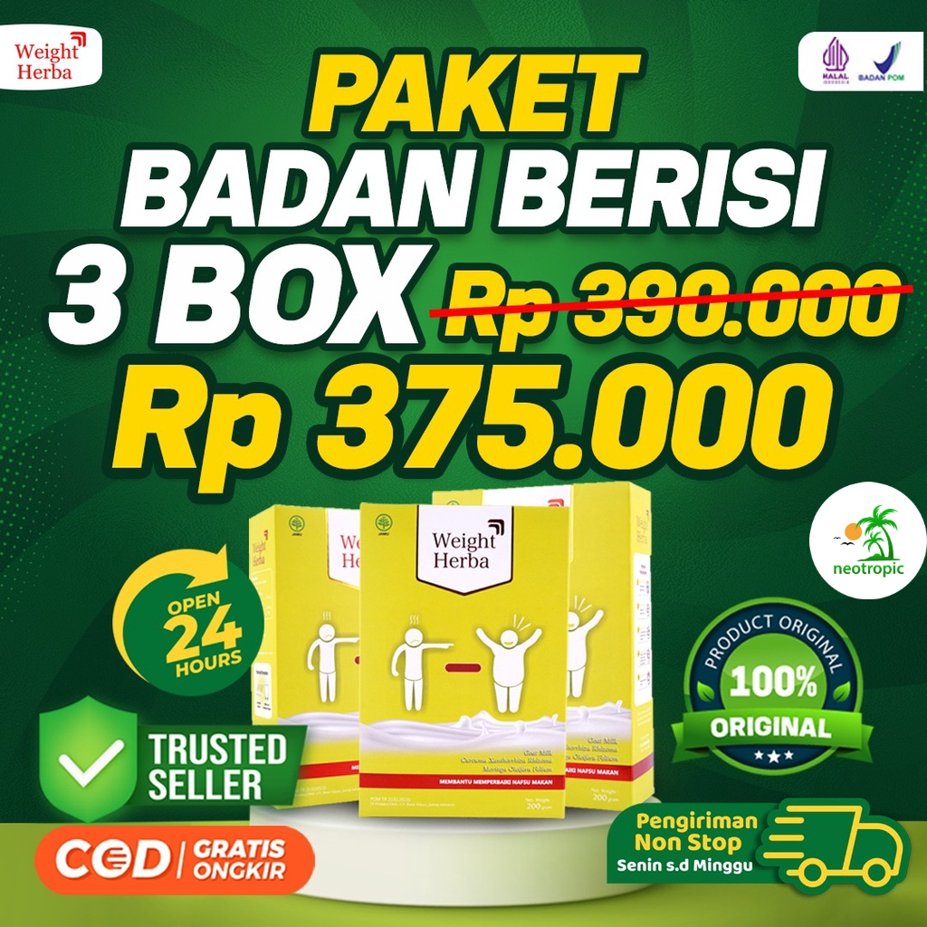 Jual Paket Badan Berisi 3 Box Weight Herba - Susu Herbal Kambing Etawa ...
