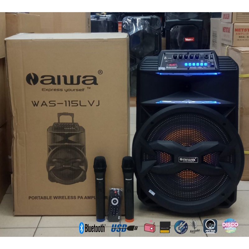 Jual Speaker Portable N Aiwa WAS 115 LVJ Bluetooth (2 mic wireless) | Shopee Indonesia