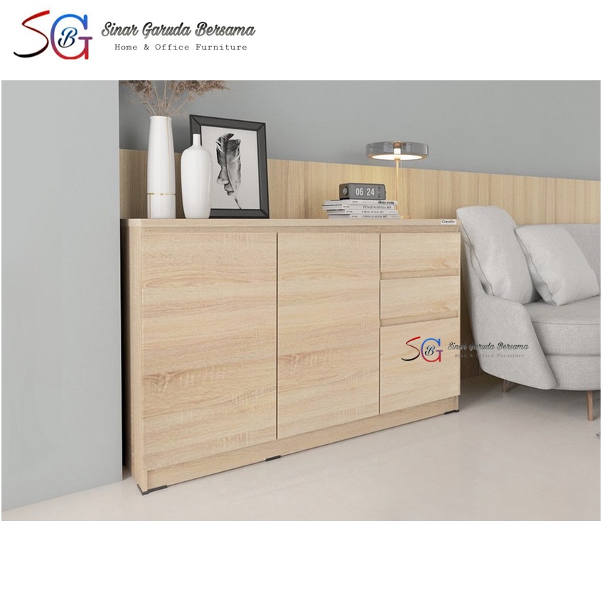 Jual LEMARI MEJA SERBAGUNA 3 PINTU / SIDEBOARD MULTIFUNGSI DESAIN ...