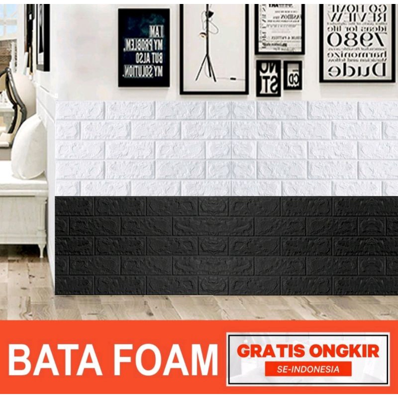 Jual wallpaper dinding bata 3d / uk 77x70cm | Shopee Indonesia