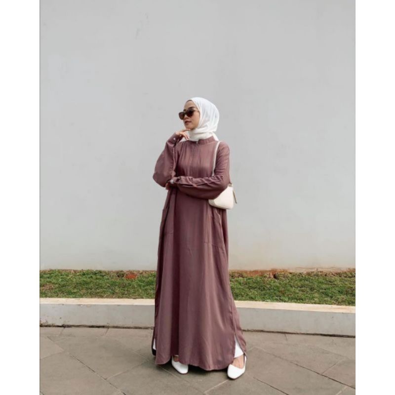 Jual daily abaya assolabiyah abaya tangan kancing | Shopee Indonesia