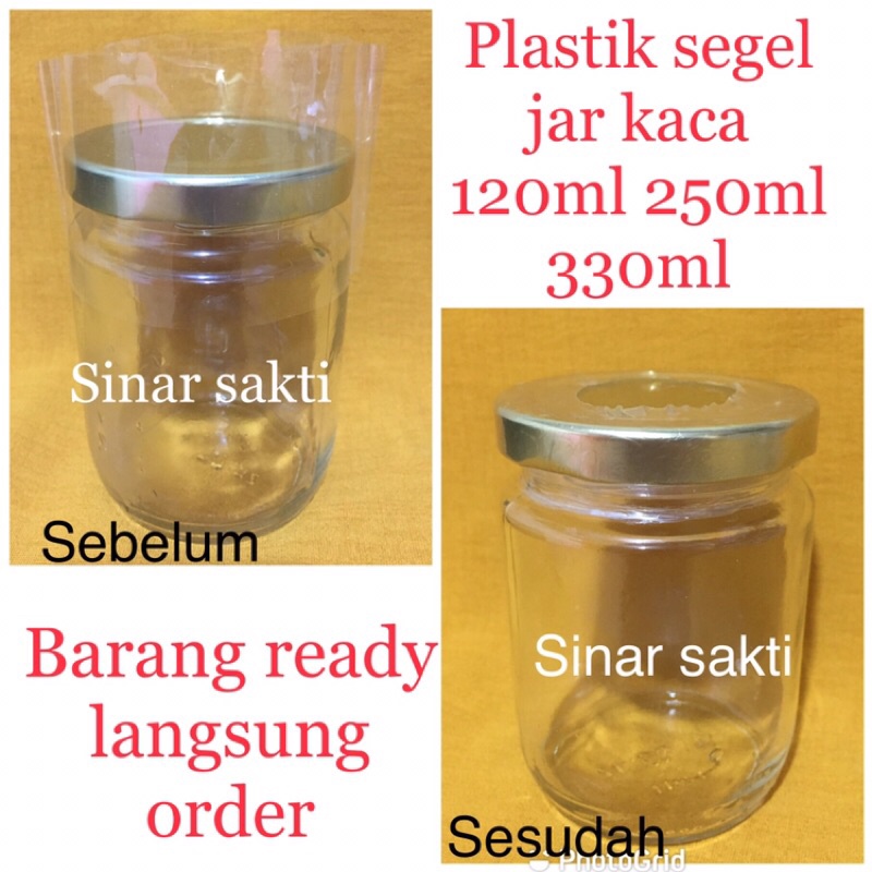 Jual plastik segel botol kaca silinder 120ml 250ml 330ml segel plastik ...