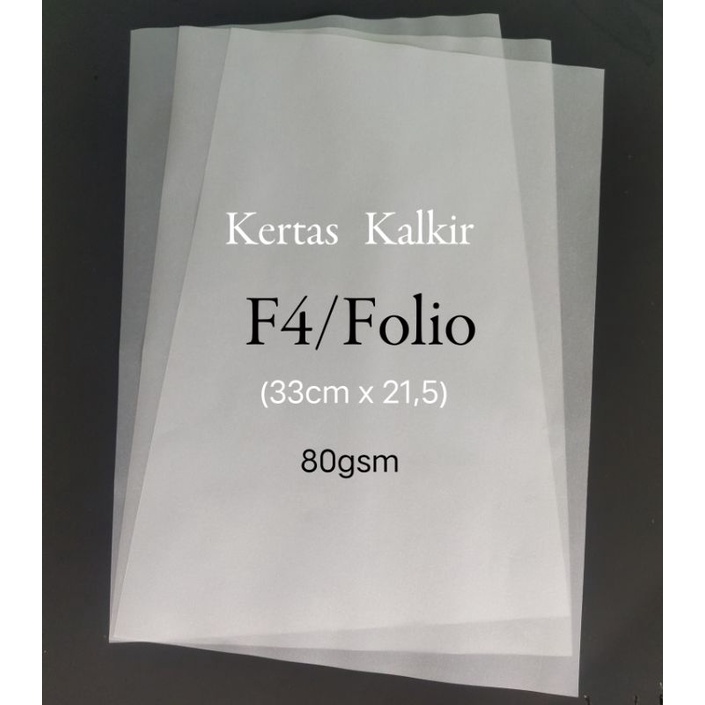 Jual Kertas Kalkir / Kertas transparan A4,F4,A3 80gsm | Shopee Indonesia