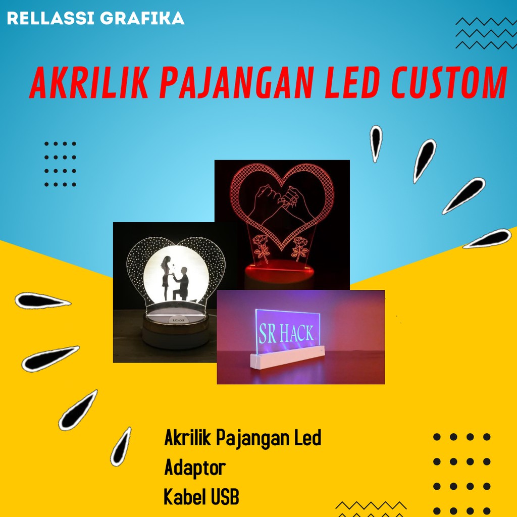 Jual Akrilik Pajangan LED Custom Bisa Pakai Foto | Shopee Indonesia