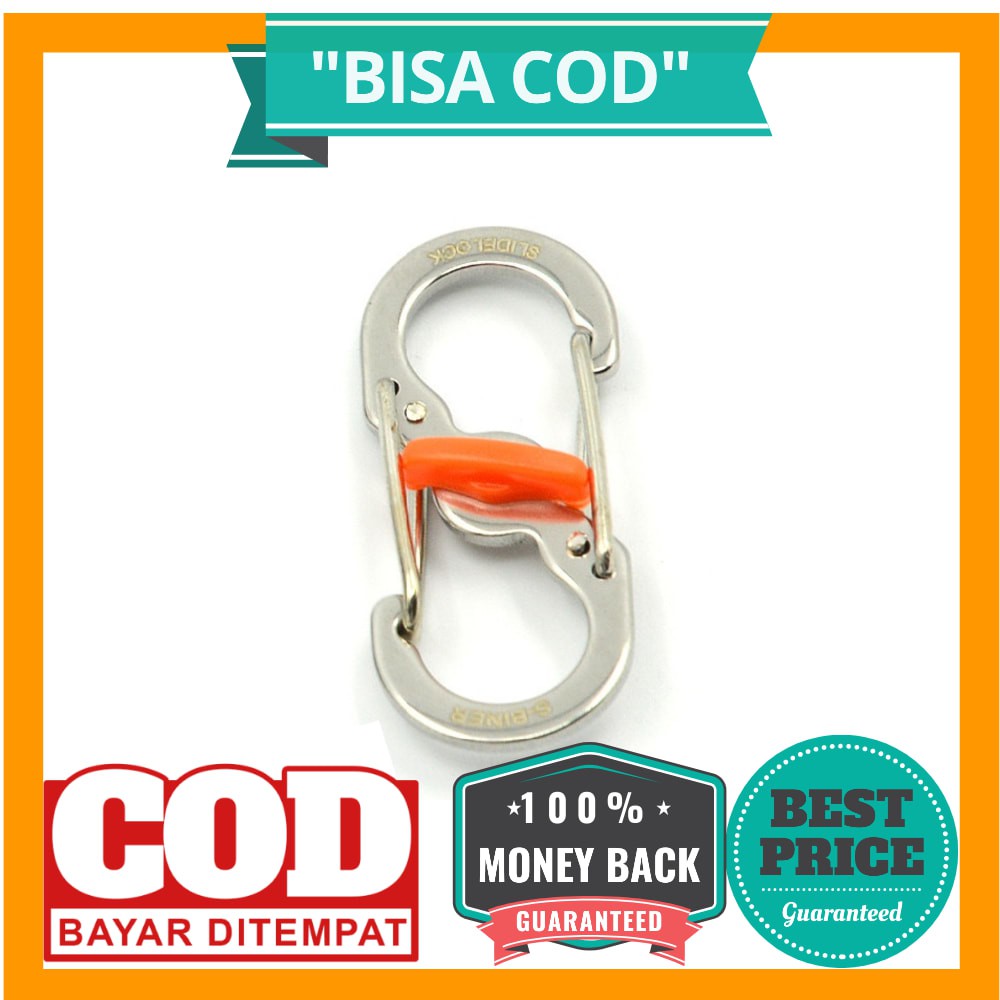Jual Metal S-Biner Carabiner Metal Spring Hook - S1217 - Silver ...