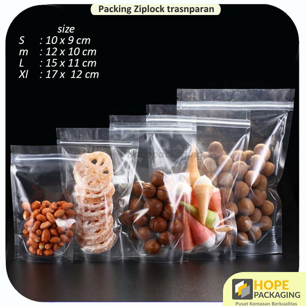 Jual Plastik Standing Pouch Bening Transparan/ Plastik Klip Kemasan ...