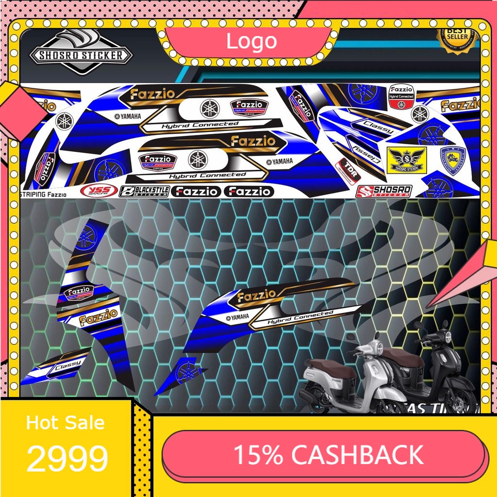 Jual KAFA STIKER VARIASI COD-STRIPING MOTOR YAMAHA FAZZIO MOTIF RACING NEW POLET STIKER | Shopee ...