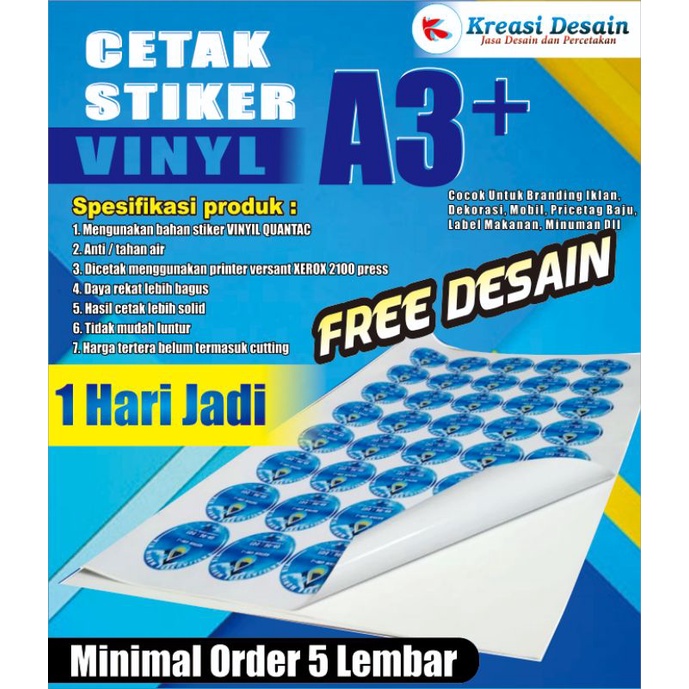 Jual CETAK Stiker Label Kemasan bahan VINYL anti air FREE DESAIN ...