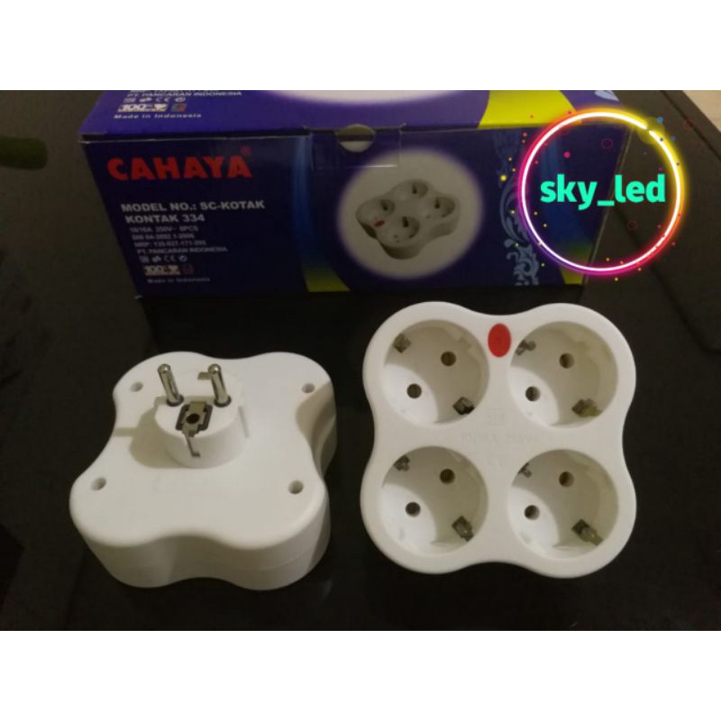 Jual T Multi Colokan Listrik Lubang 4 +lampu / Stop Kontak Out Bow 4 in ...