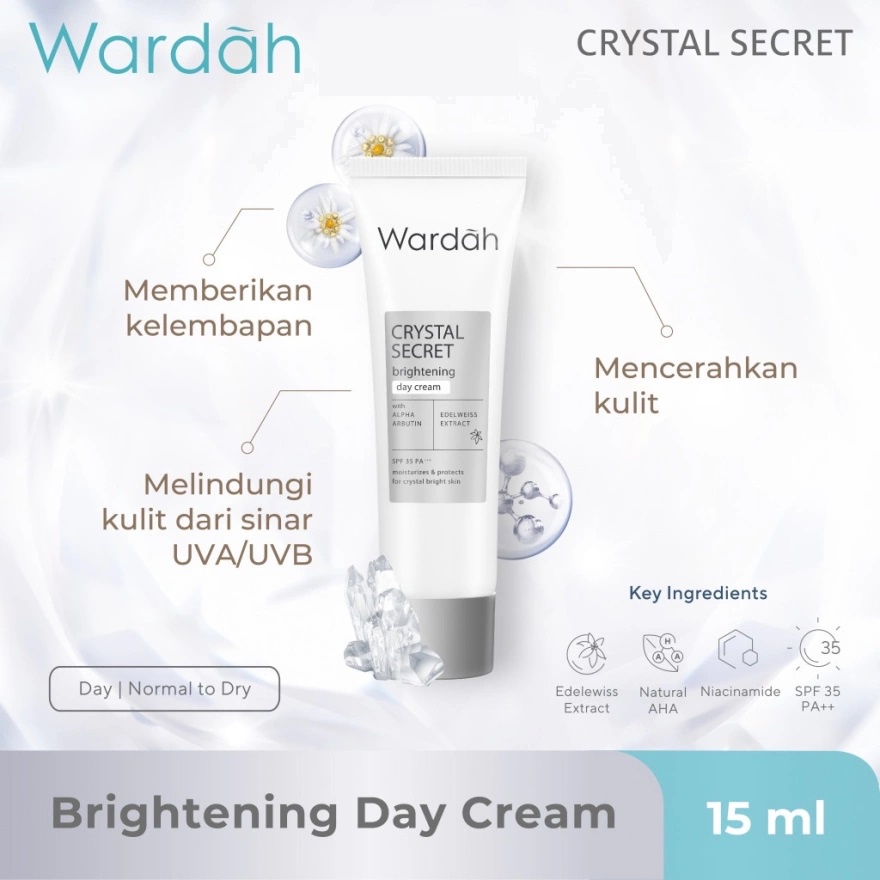 Jual WARDAH CRYSTAL SECRET Brightening Day Cream 15mL | Shopee Indonesia