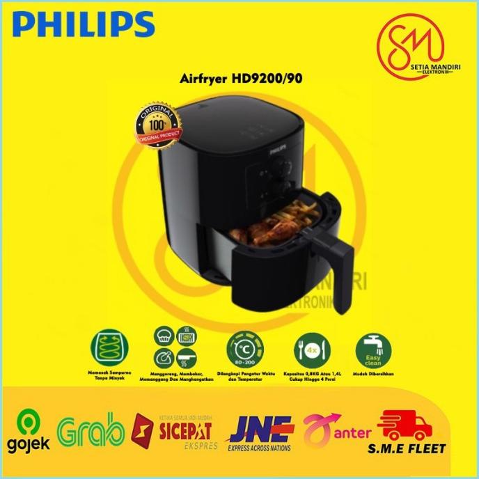 Jual PHILIPS Essential Air Fryer HD9200 4,1 Liter HD 9200 - Hitam HD9200/90 - TANPA BUBBLE ...