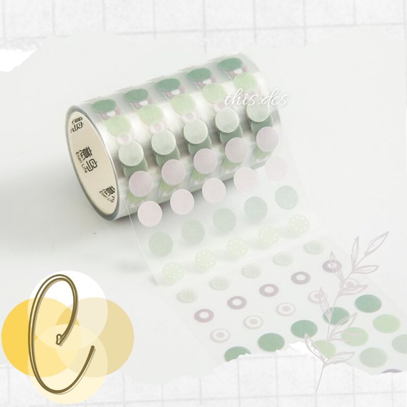 Jual MINI 100 dots Washi tape dot sticker motif | stiker bulat kecil ...