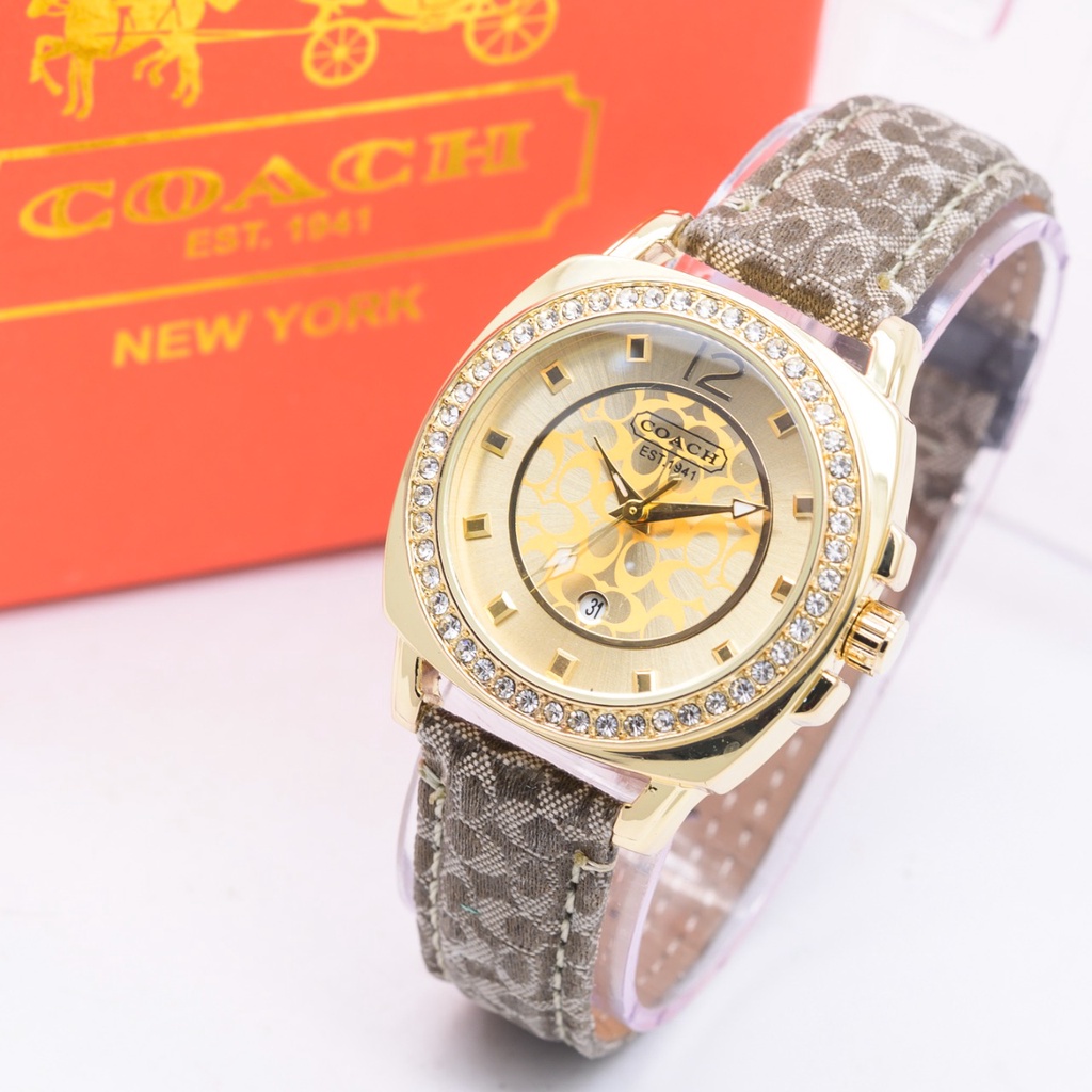 Jual Jam tangan wanita fashion COACH EST.1941 diamond stainless steel ...