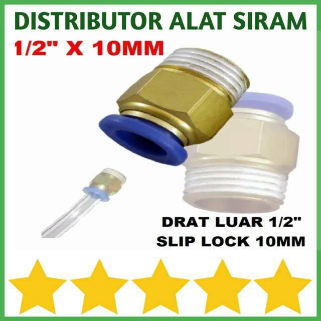 Jual PNEUMATIC FITTING SLIP LOCK 1/2 X 10 MM STRAIGHT PU SELANG ALAT ...