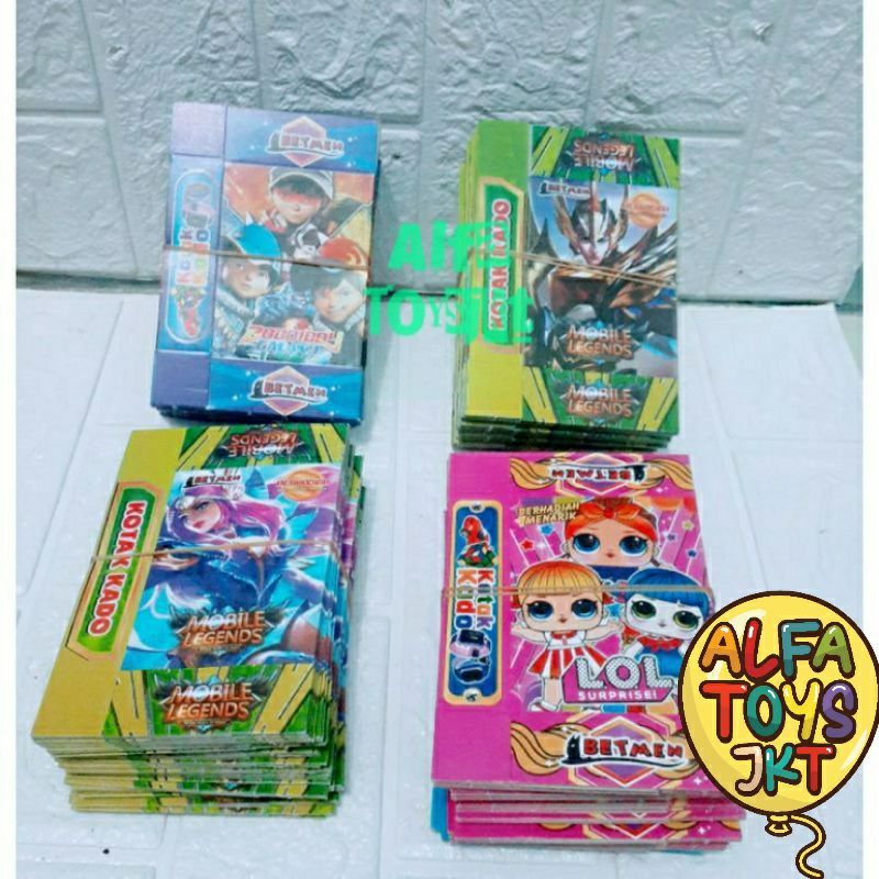 Jual ISI 100 PCS KOTAK KADO MAINAN UKURAN KECIL | Shopee Indonesia