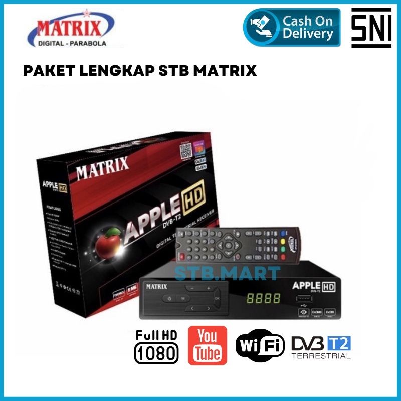Jual TV Digital STB Matrix / Matrik Apple Set Top Box Receiver DVB T2 DVBT2 WiFi Youtube ...