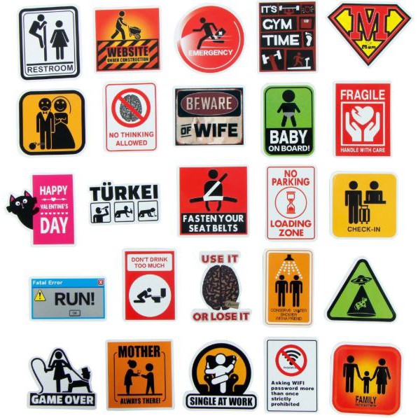 Jual Sticker Stiker Warning Peringatan Danger Lucu Lelucon Mobil Helm ...
