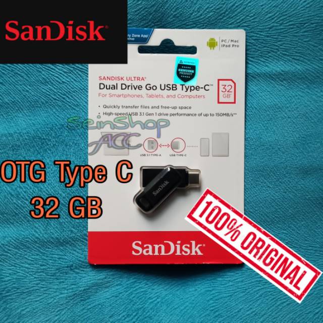 Jual SanDisk 32GB Flashdisk OTG 3.0 3.1 USB Tipe C Dual Drive Flash ...